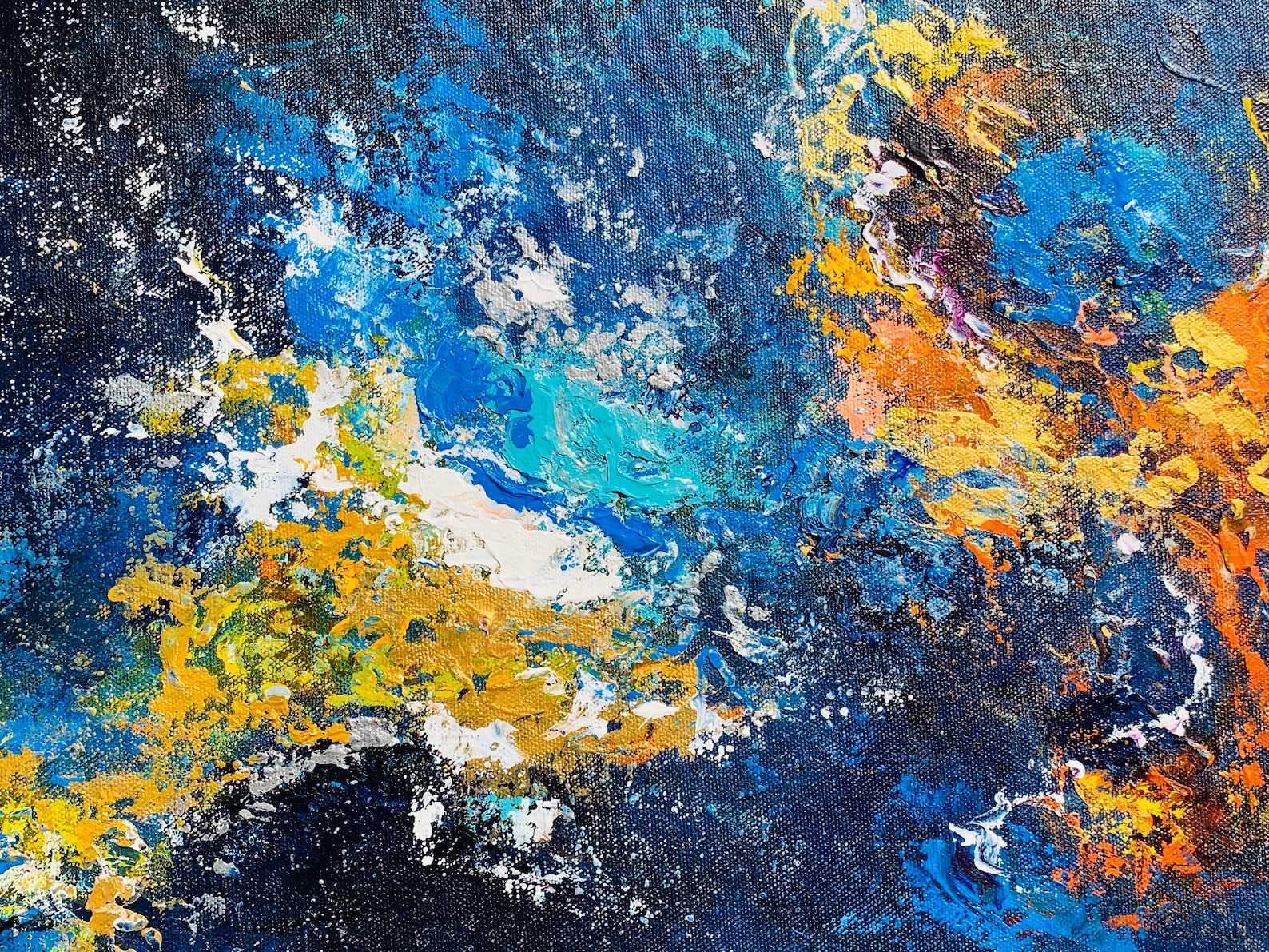 Große blaue abstrakte Malerei blau Wand Kunst moderne | Etsy