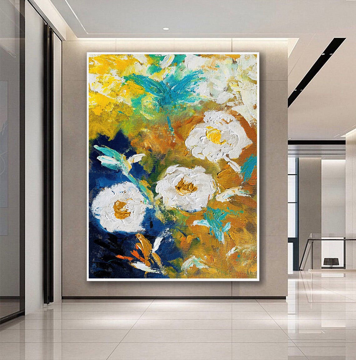 Extra Large Wall Art Flowers Wall Art Colorful Painting | Etsy