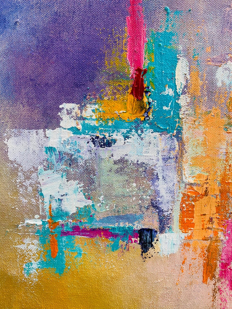 Colorful Acrylic Abstract Paintinglarge Wall Artabstract | Etsy