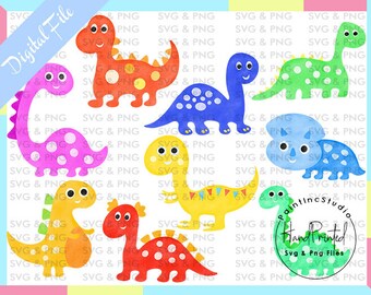 Dinosaur Clipart Set Cute Dinosaur Illustrations T-rex Clip - Etsy