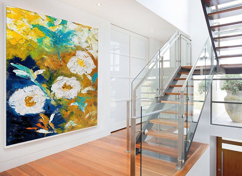 Extra Large Wall Art Flowers Wall Art Colorful Painting | Etsy
