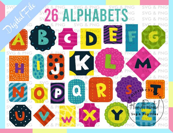 School Sublimation Pngalphabetalphabet Clipartdoodle - Etsy