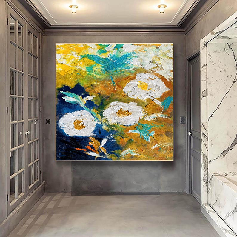 Extra Large Wall Art Flowers Wall Art Colorful Painting | Etsy