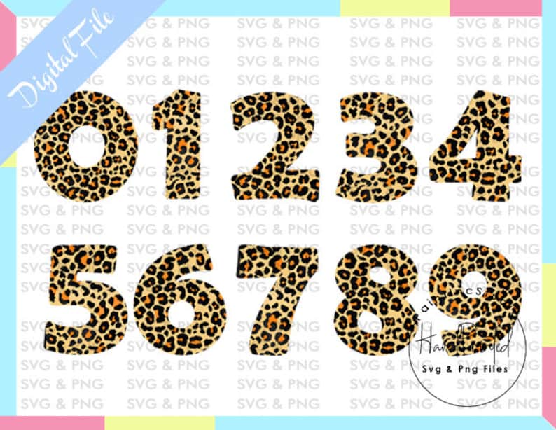 Leopard Number Sign Sublimation Pngnumber Signleopard - Etsy