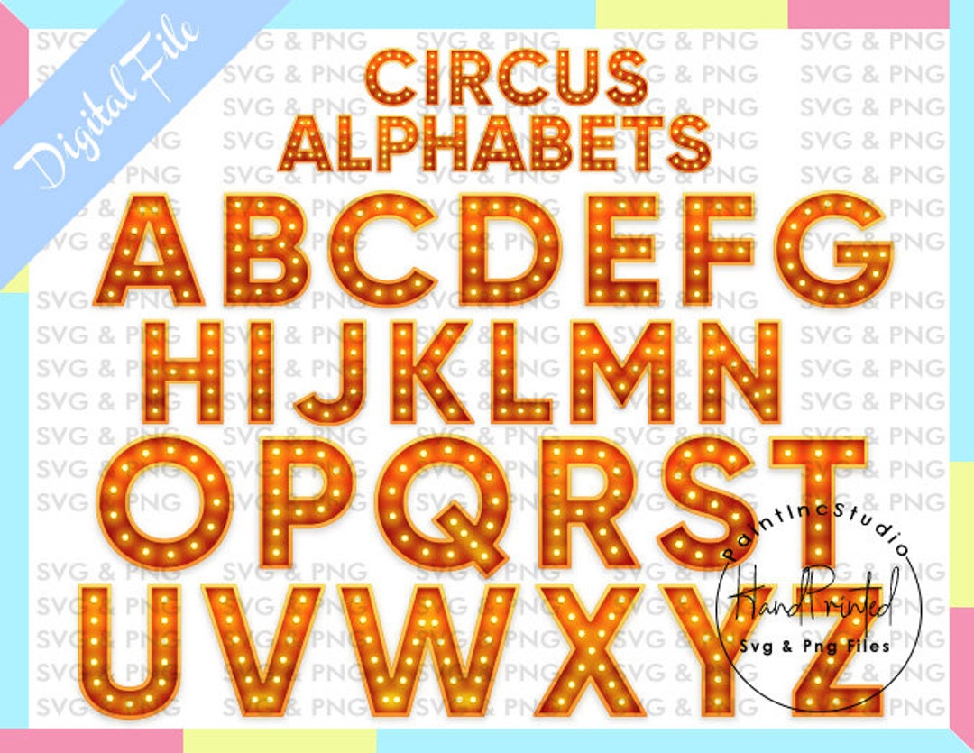 Circus Sublimation Png,circus Alphabet,alphabet Clipart,circus Font,png ...