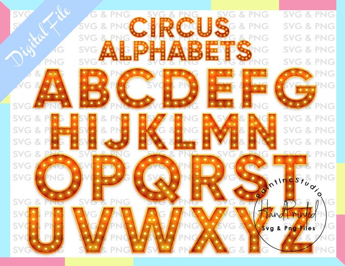 Circus Sublimation Pngcircus Alphabetalphabet Clipartcircus - Etsy