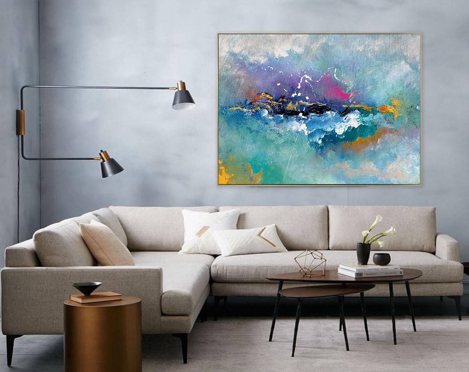 Colorful Abstract Paintingextra Large Paintinglarge Wall - Etsy