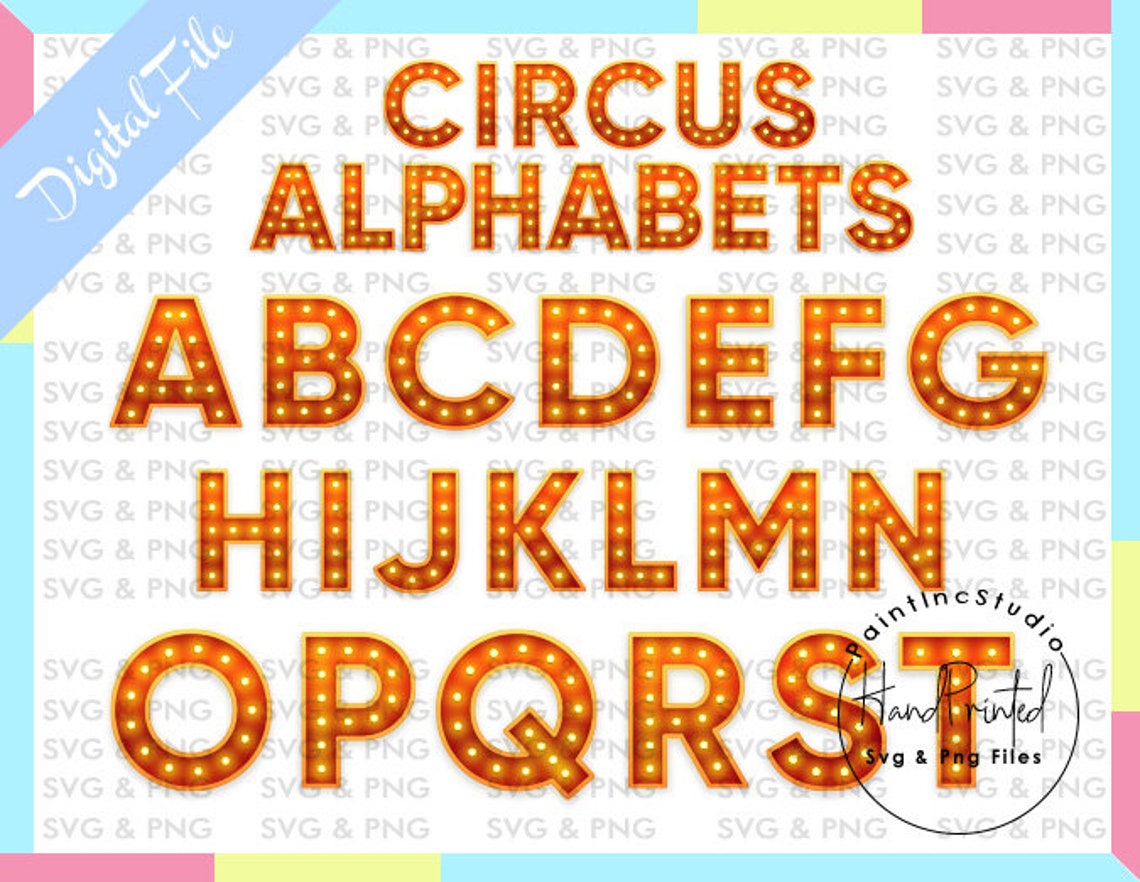 Circus Sublimation Png,circus Alphabet,alphabet Clipart,circus Font,png ...