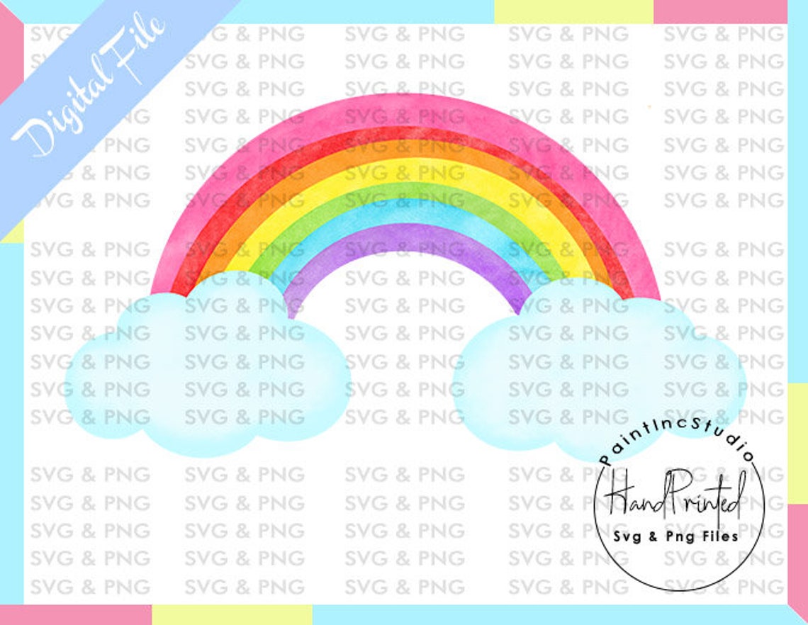 Watercolor Rainbow Sublimation Pngbright Rainbowrainbow - Etsy