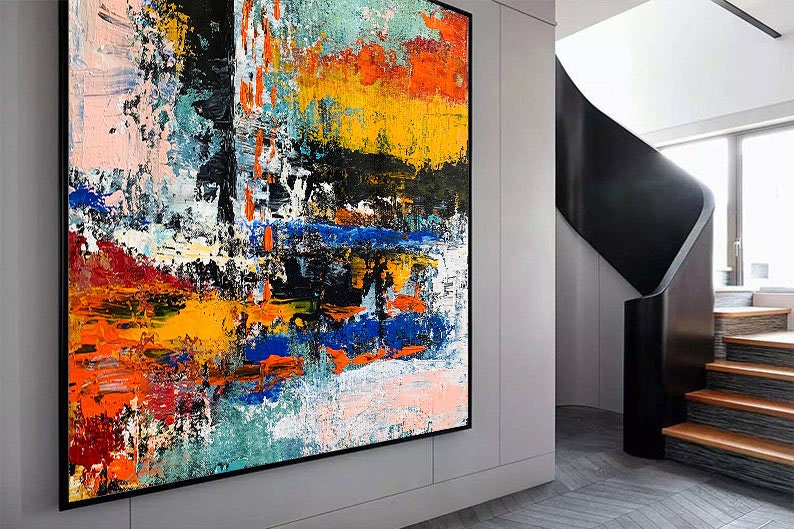 Large Wall Art,paintings on Canvas,large Abstract Painting,yellow ...