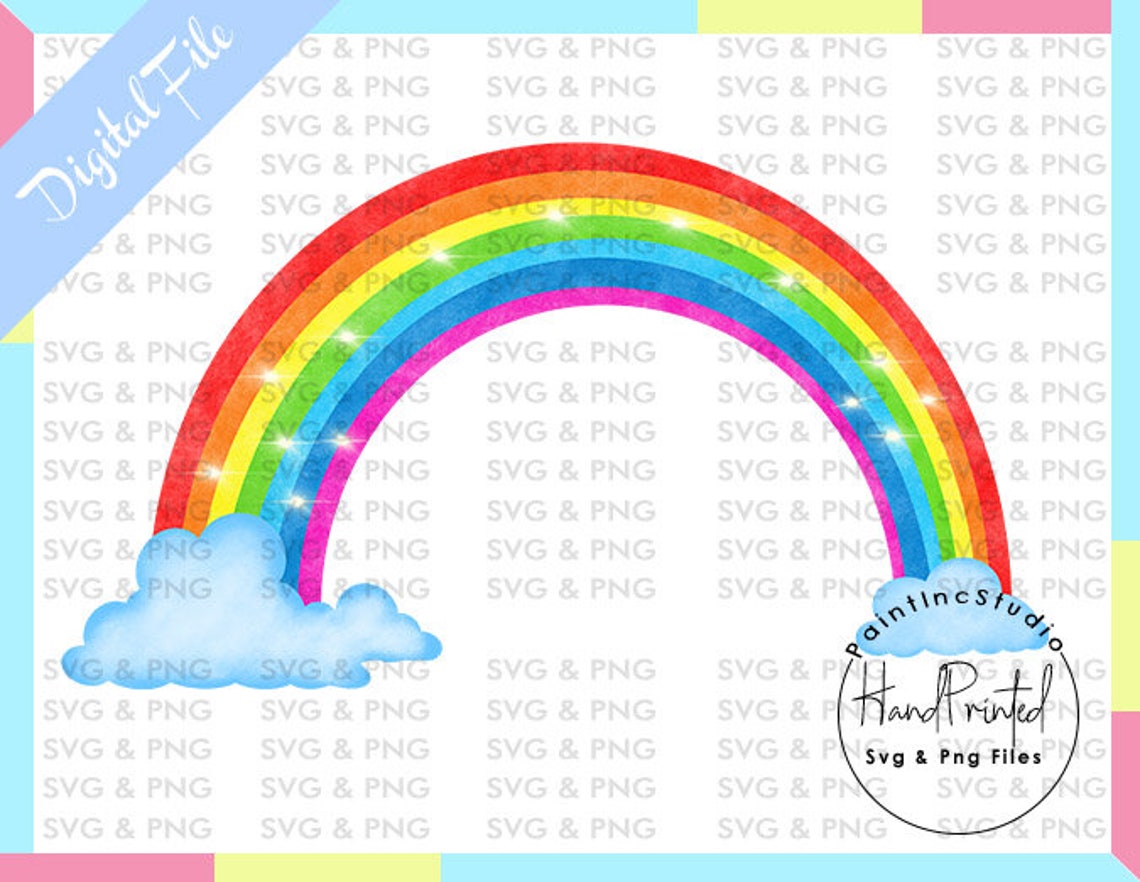 Rainbow Sublimation Pngrainbow Clipartcloudsrainbow - Etsy