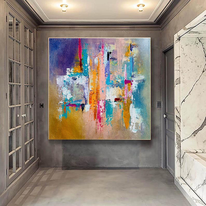Colorful Acrylic Abstract Paintinglarge Wall Artabstract | Etsy