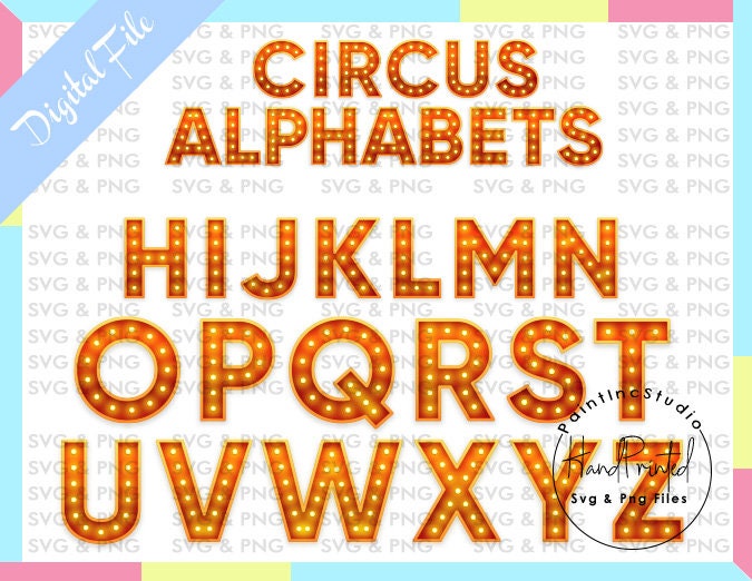 Circus Sublimation Pngcircus Alphabetalphabet Clipartcircus - Etsy