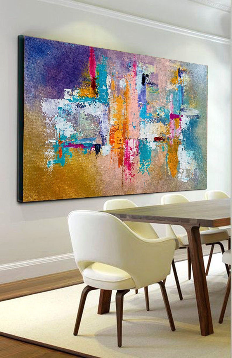 Colorful Acrylic Abstract Paintinglarge Wall Artabstract | Etsy