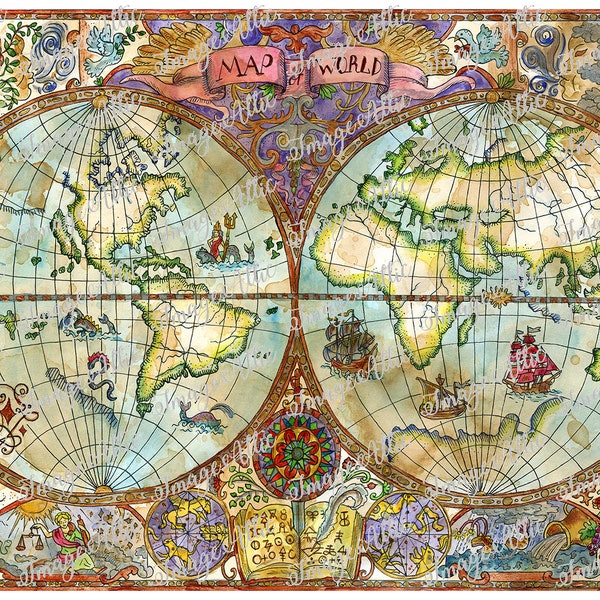 Clear World Map Decal - Etsy