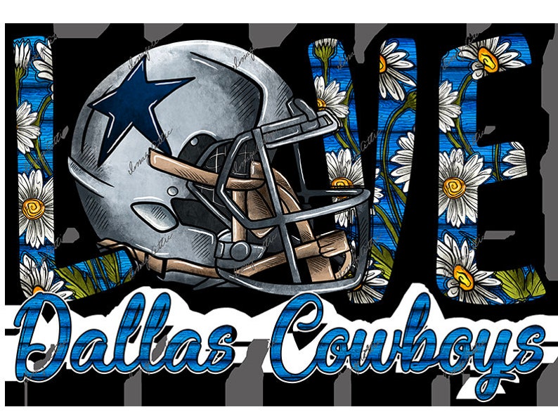 Love Dallas Cowboys - Football - Waterslide Decal - Clear - READY TO ...