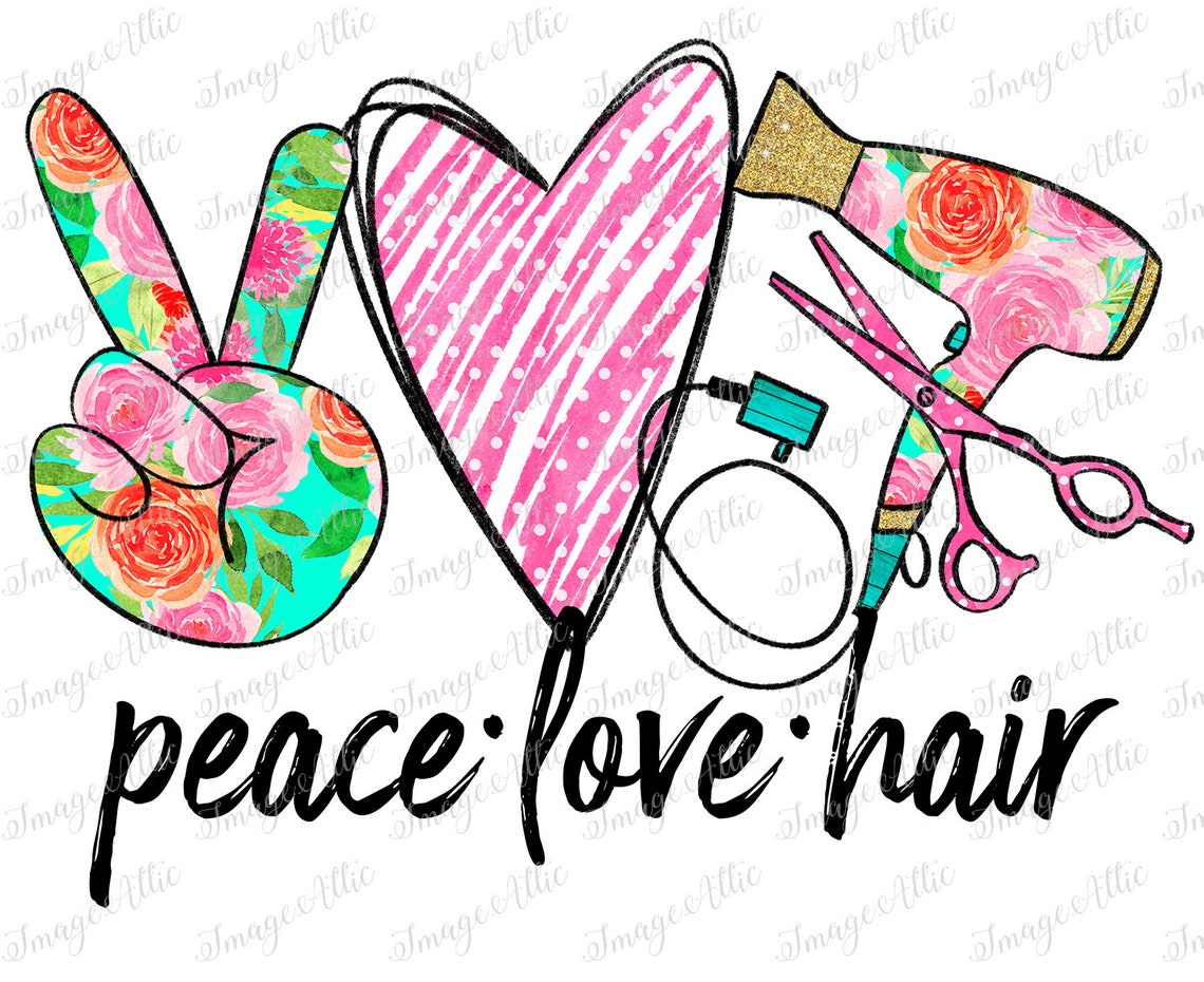 Peace Love Hair Beautician Waterslide Decal Clear - Etsy