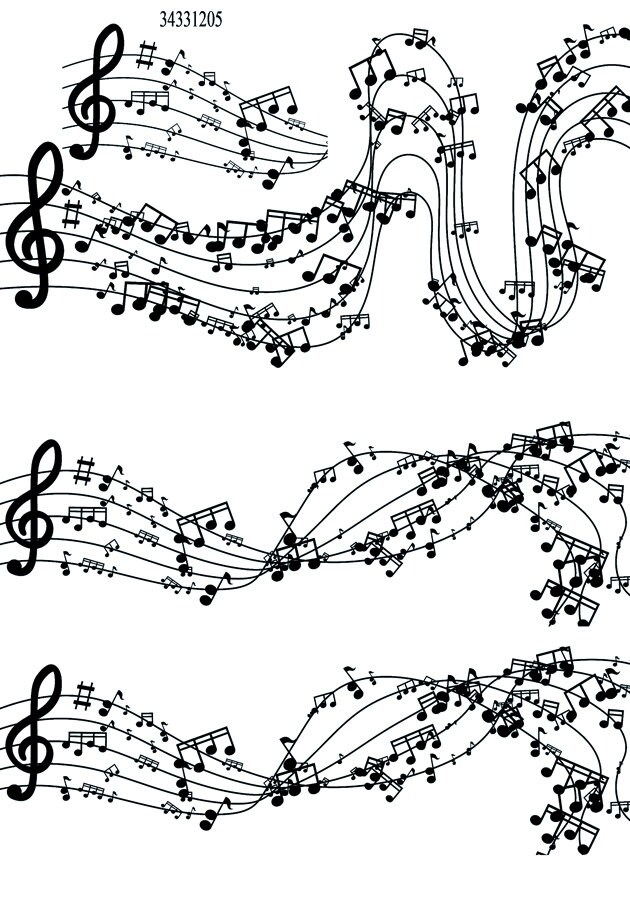 Waterslide Decal - Clear - READY TO USE - the Rythm of Music Notes ...