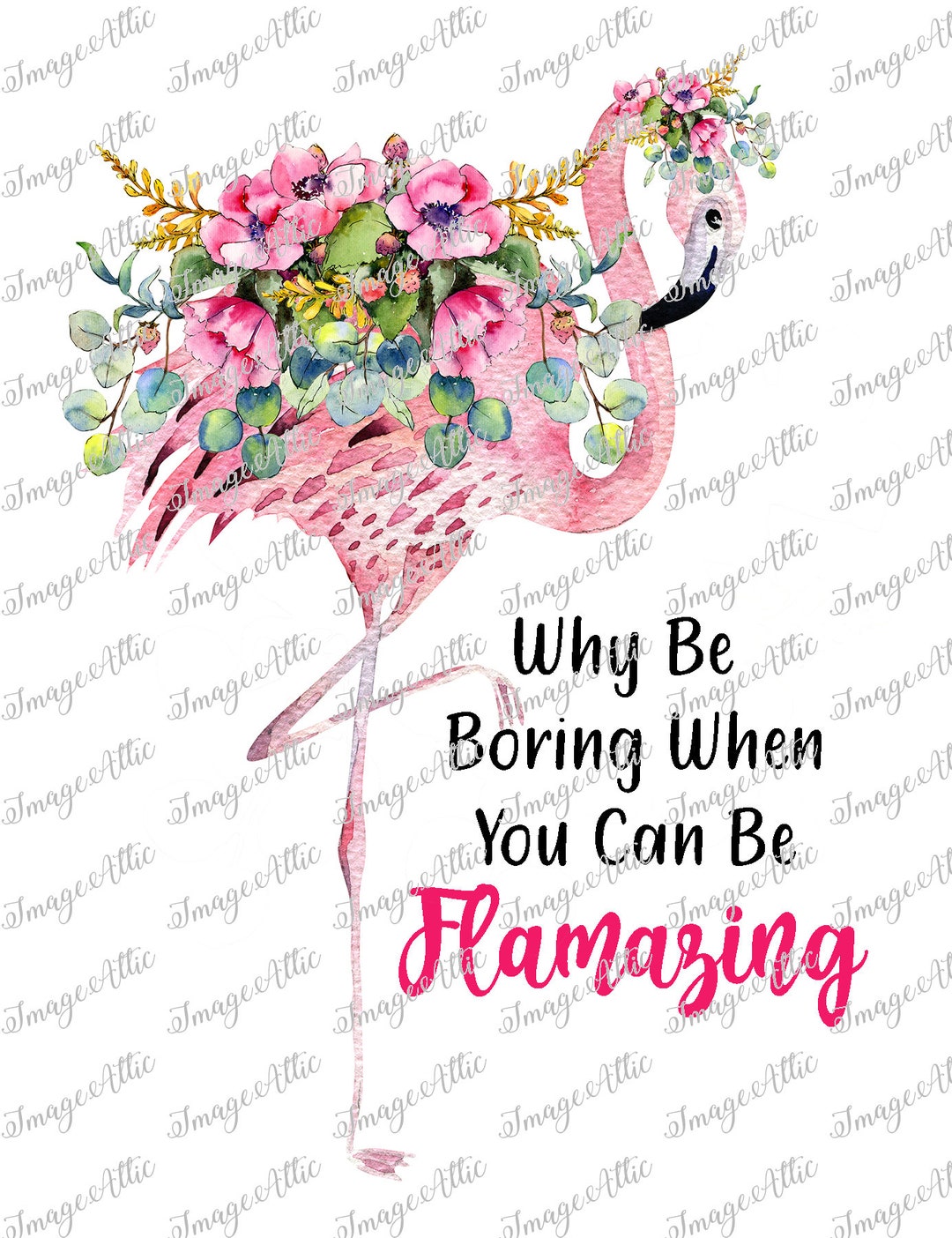 Why Be Boring - Flamingo - Waterslide Decal - Clear - READY TO USE ...