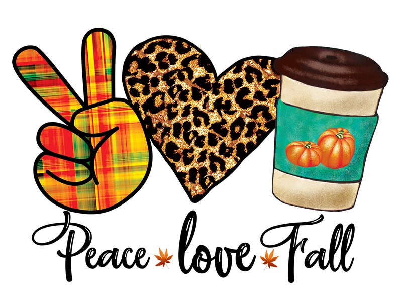 Peace Fall Love - Waterslide Decal - Clear - READY TO USE- Yeti Decal ...