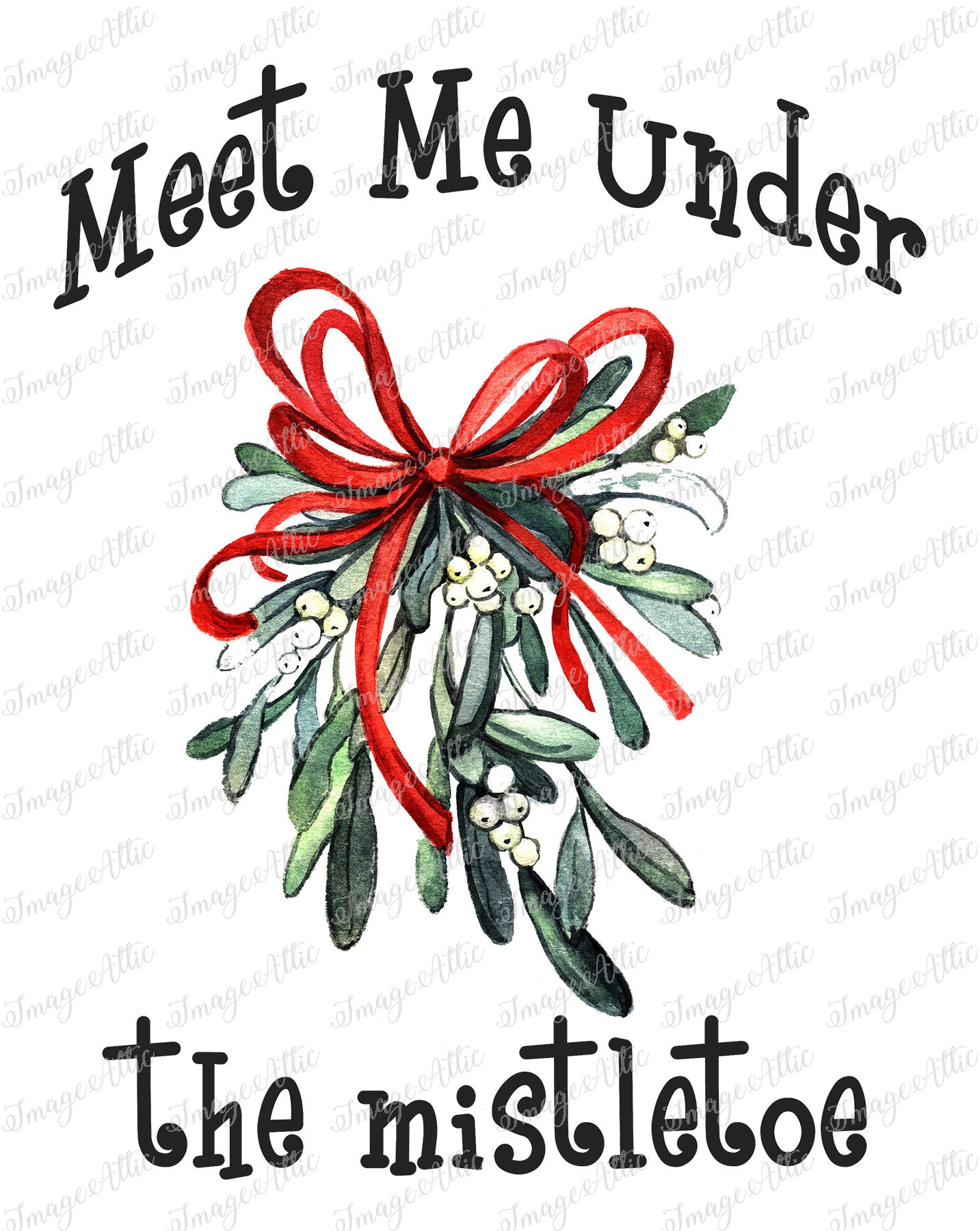 Meet Me Under the Mistletoe - Christmas - Waterslide Decal - Clear ...