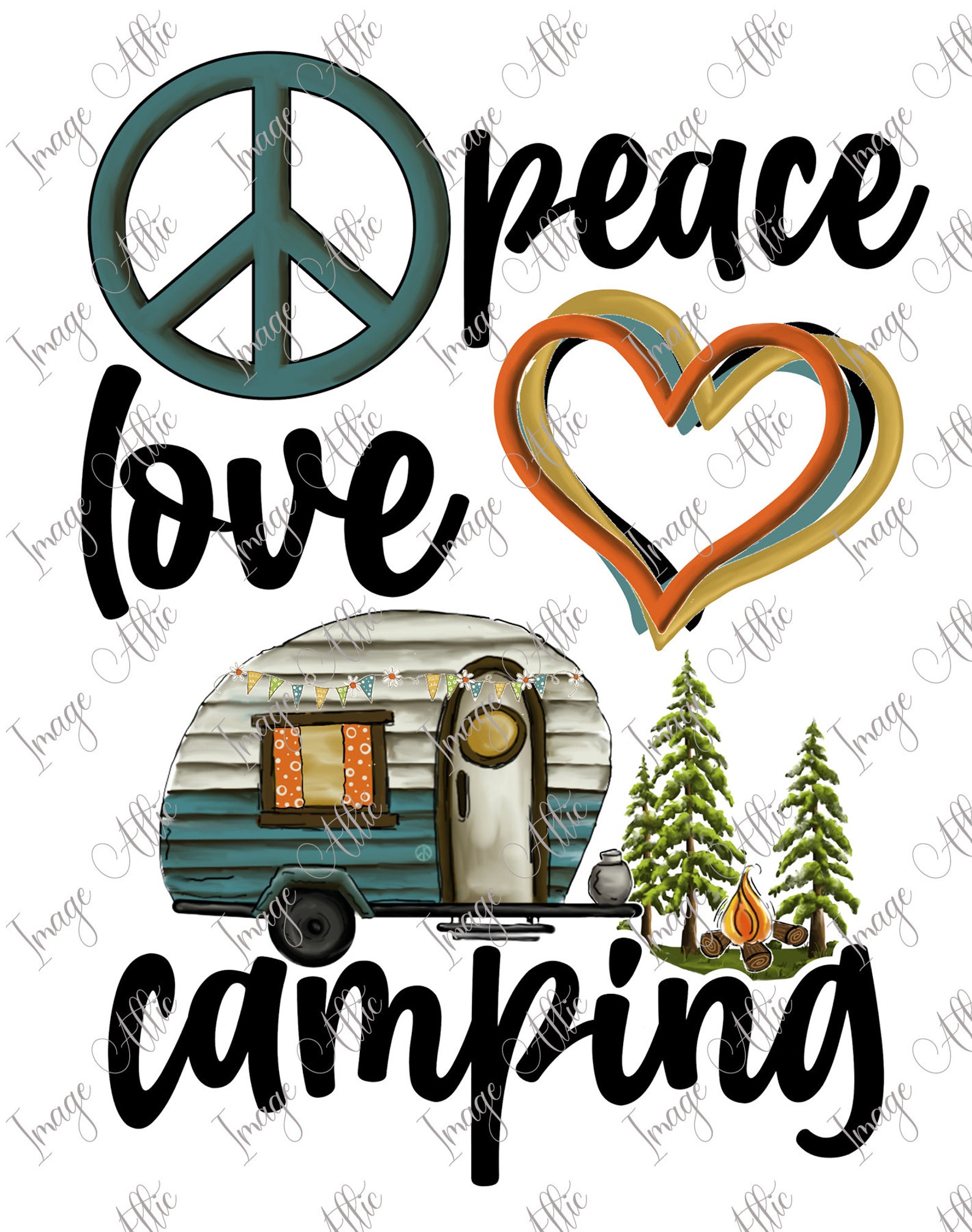 Peace Love Camping Waterslide Decal Clear READY TO USE | Etsy