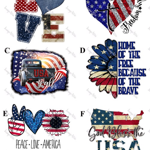 God Bless America Flag Patriotism Waterslide Decal Etsy