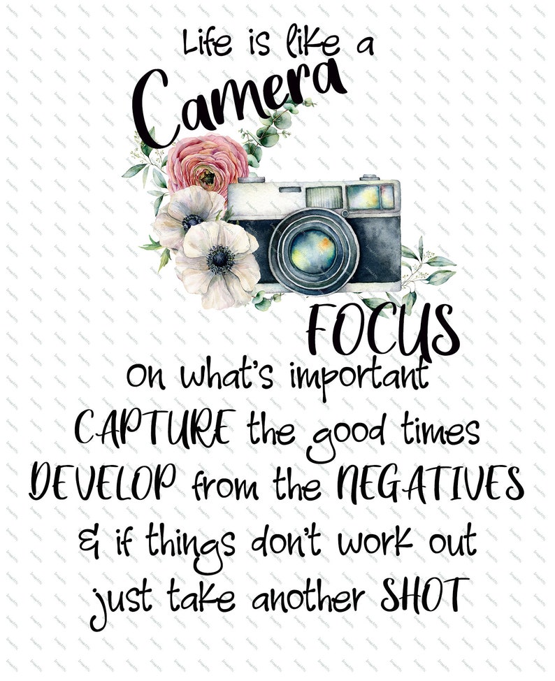 Life is Like a Camera - Waterslide Decal - Clear - READY TO USE - W ...