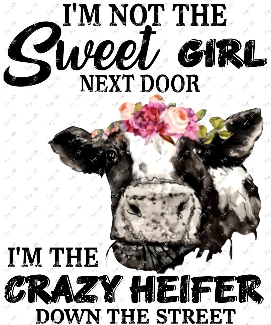 I Am the Crazy Heifer Down the Street - Waterslide Decal - Clear ...