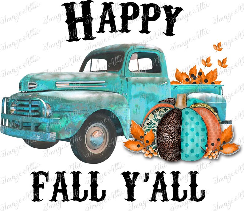Happy Fall Y'all Truck Waterslide Decal Clear READY - Etsy
