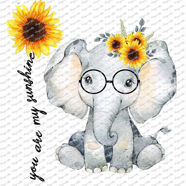Sunflower Elephant - Etsy