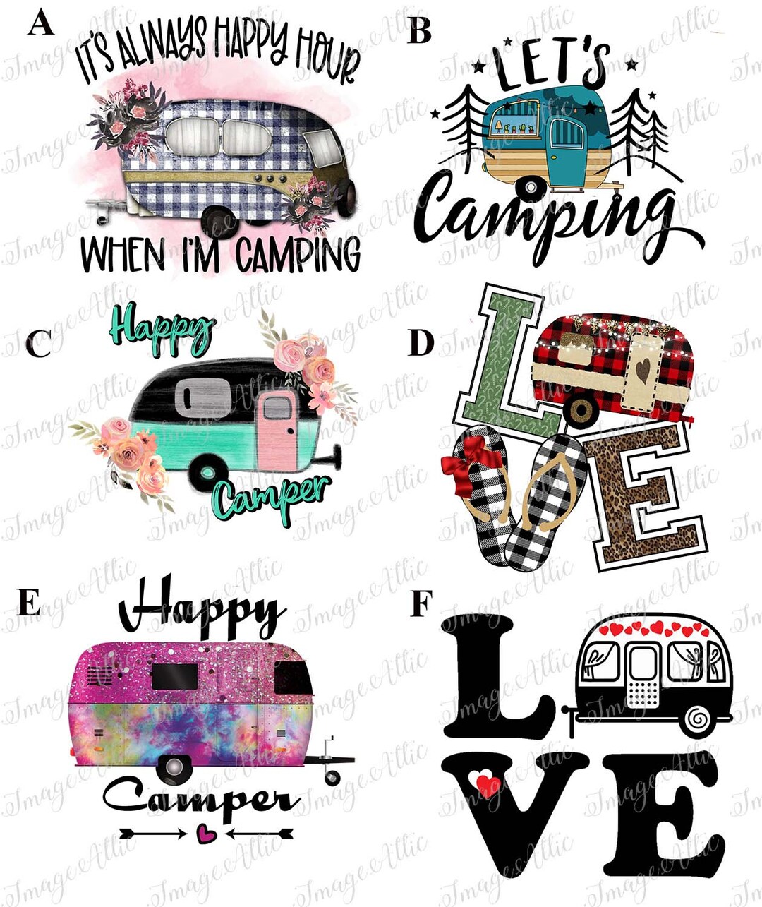 Happy Camper - Camping - Waterslide Decal - Clear - READY TO USE ...