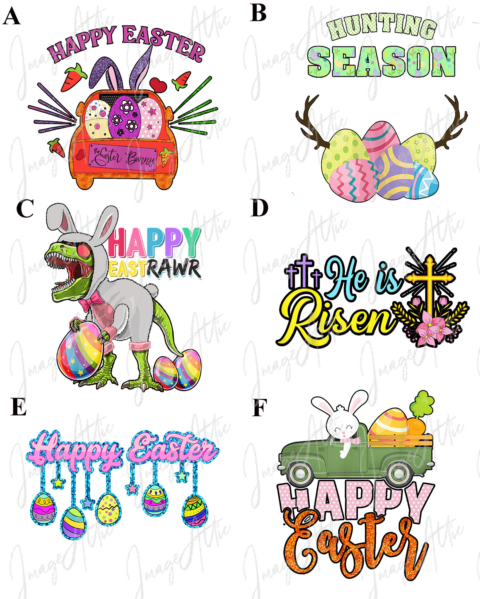 Happy Easter- Easter Eggs- Bunny - Waterslide Decal - Clear - READY TO ...