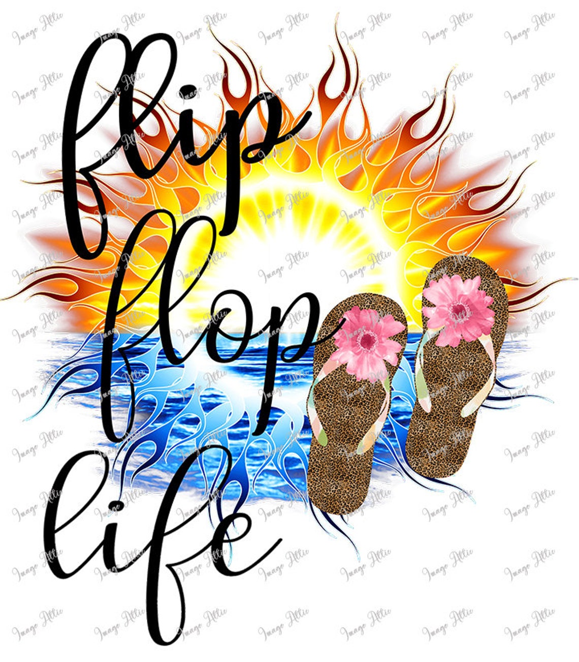 Flip Flop Life - Beach - Waterslide Decal - Clear - Yeti Supply - READY ...