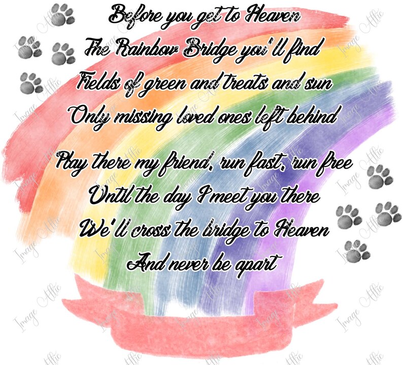 Rainbow Bridge Pet Memorial - Dog Memorial - Pet Memorial - Waterslide ...