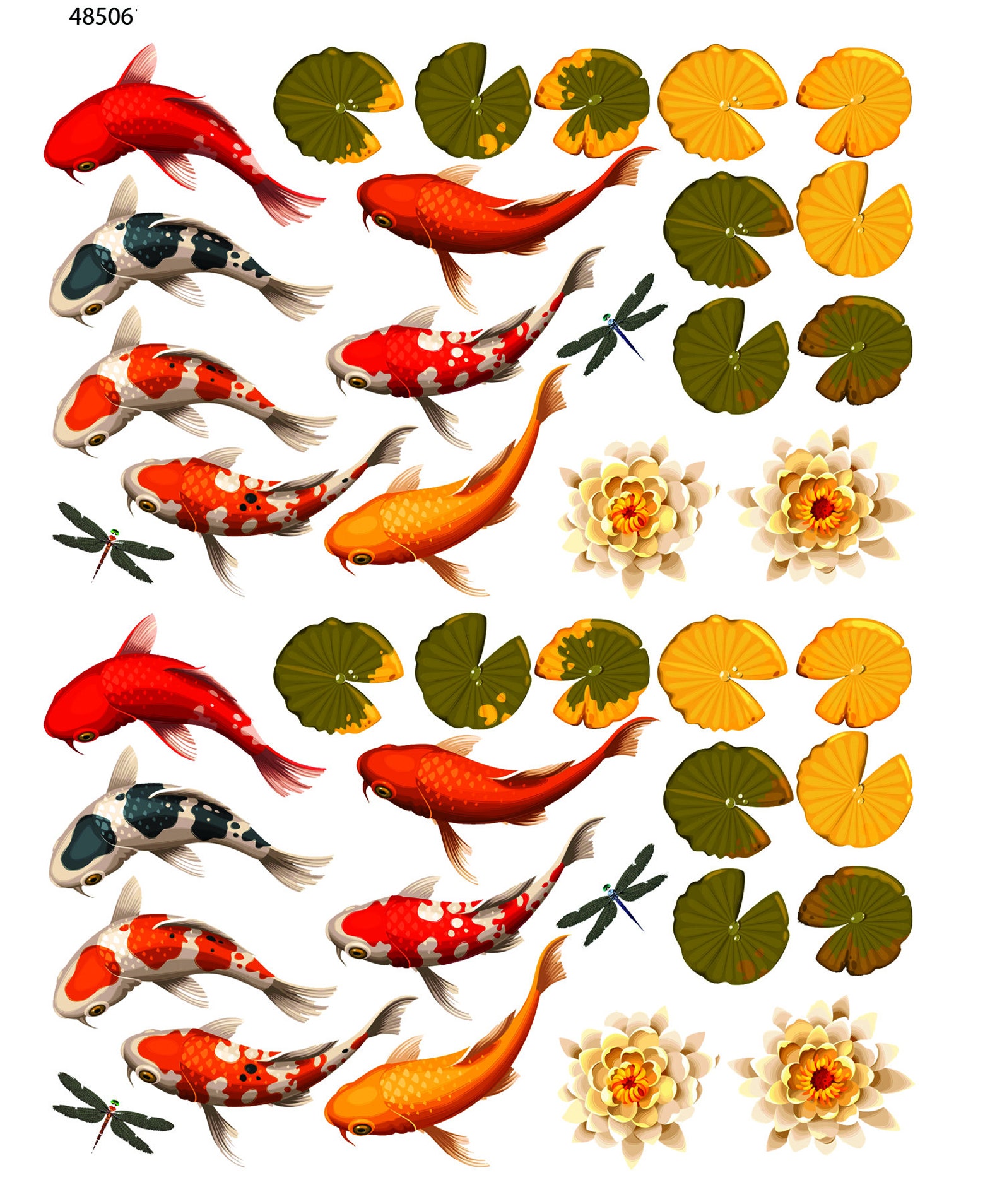 Koi - Japanese Fish - Yetti Supply - Waterslide Decal - Clear - READY ...