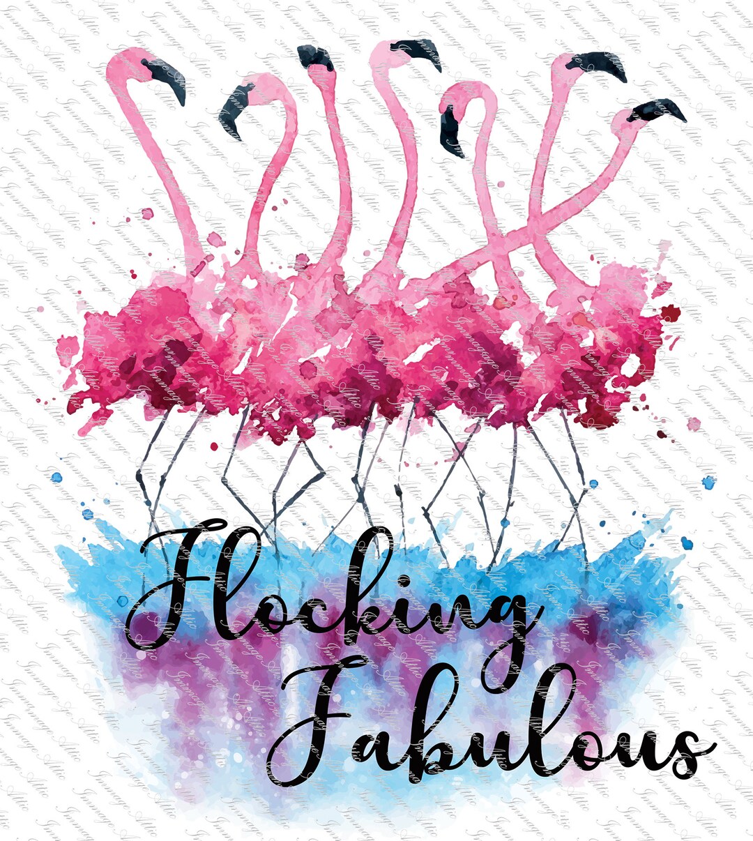 Flocking Fabulous Flamingo - Waterslide Decal - Clear - READY TO USE ...
