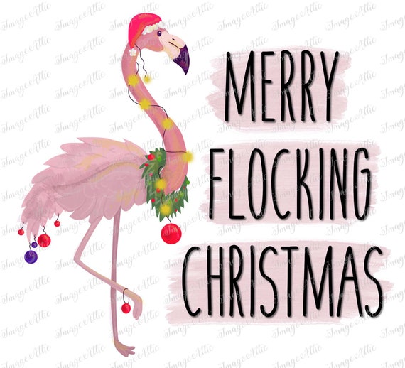 Merry Flocking Christmas Flamingo Waterslide Decal Clear - Etsy