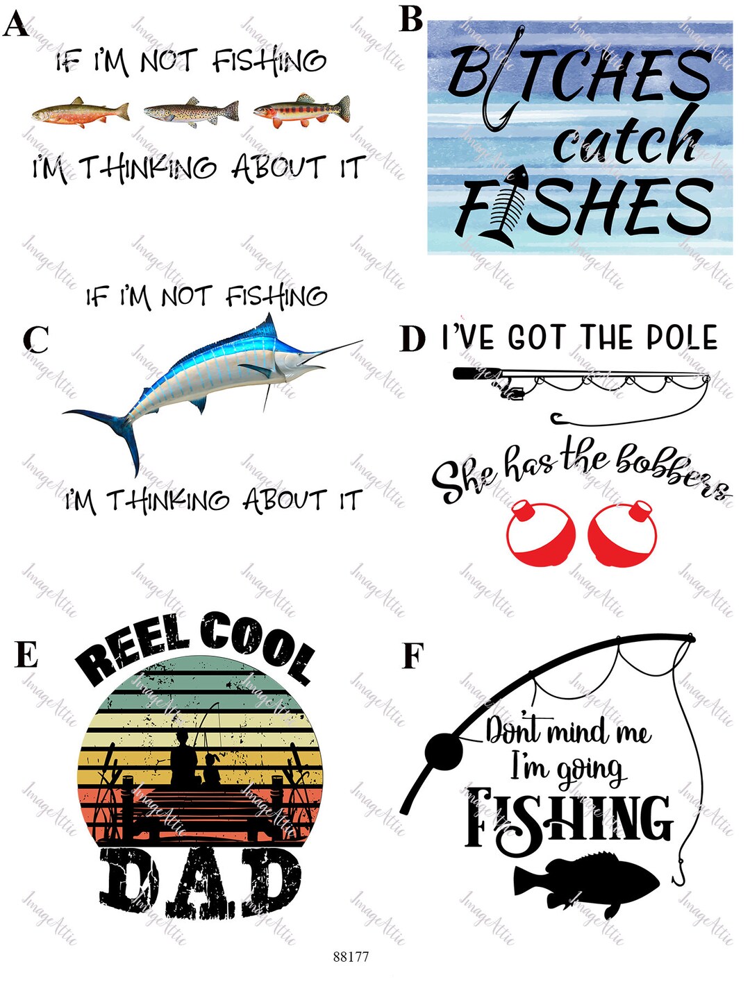Fishing Fun - Fishing Poles - Waterslide Decal - Clear - READY TO USE ...