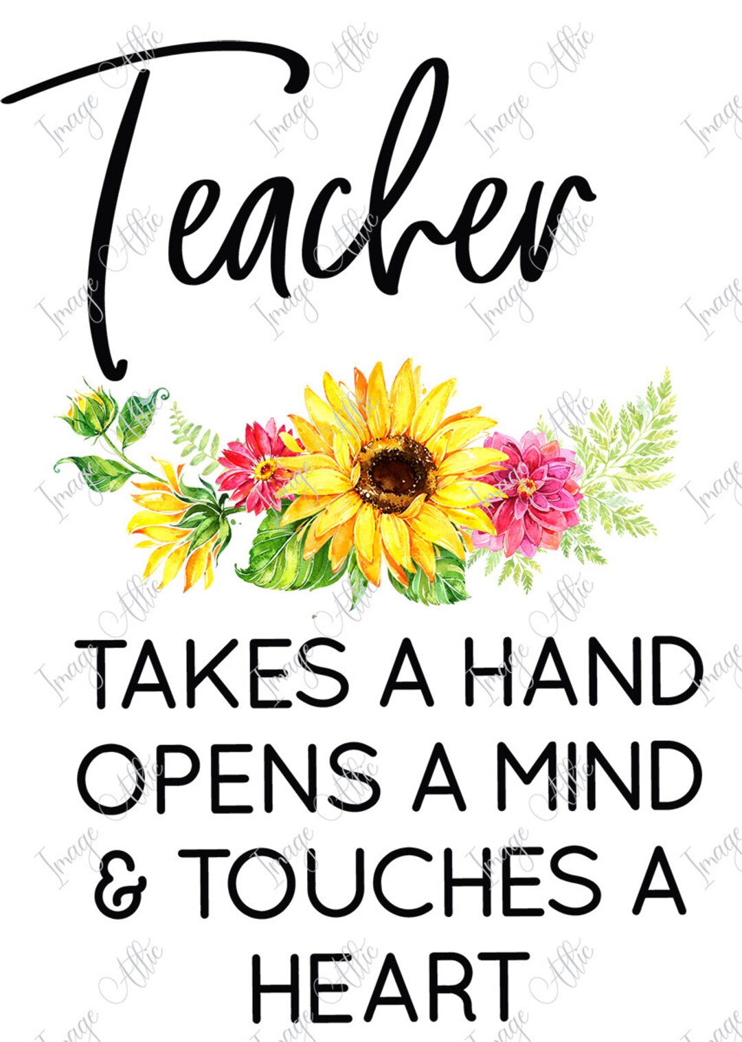 Teachers Takes a Hand - Teacher Appreciation - Waterslide Decal - Clear ...