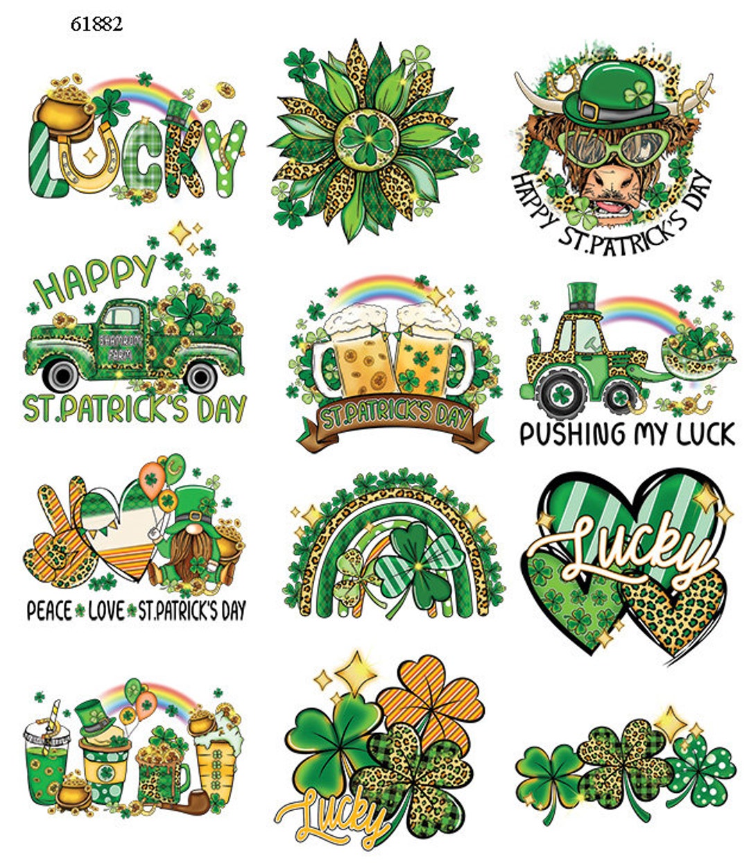 Happy St. Patrick's Day - Waterslide Decal - Clear - READY TO USE ...