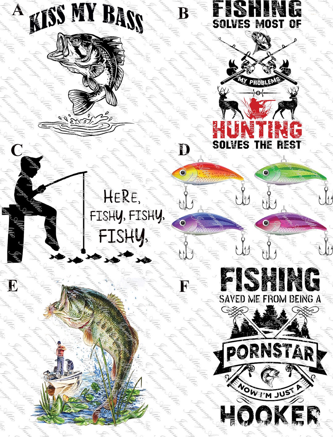 Lets Go Fishing - Waterslide Decal - Clear - READY TO USE - Laser ...