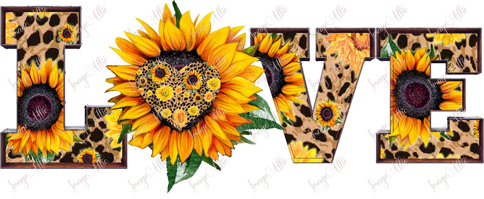 Sunflower Love - Sunflower - Waterslide Decal - Clear - READY TO USE ...