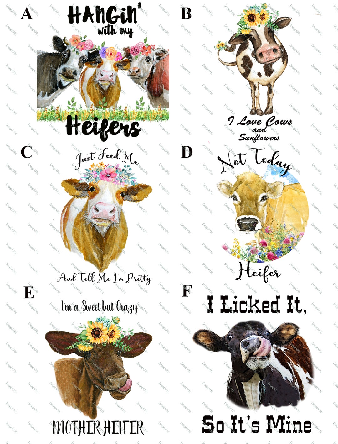 Cows Everywhere - Heifer - Waterslide Decal - Clear - READY TO USE ...