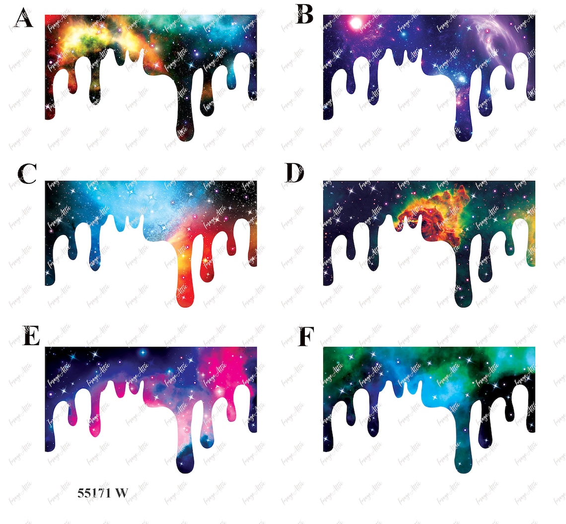 Shiny Galaxy Drips 8 Drip Sizes to Choose From Waterslide - Etsy