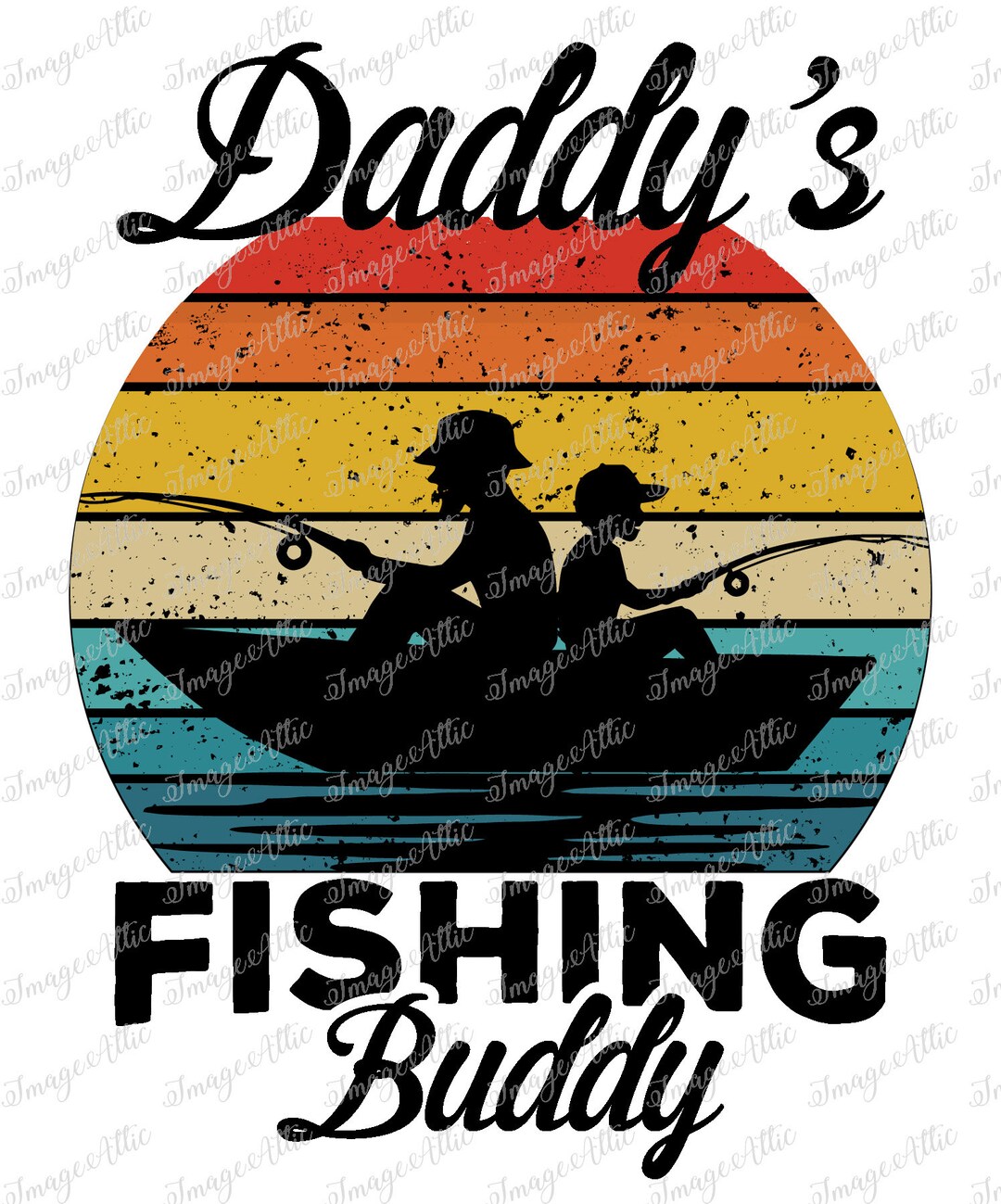 Daddy's Little Fishing Buddy - Waterslide Decal - Clear - READY TO USE ...