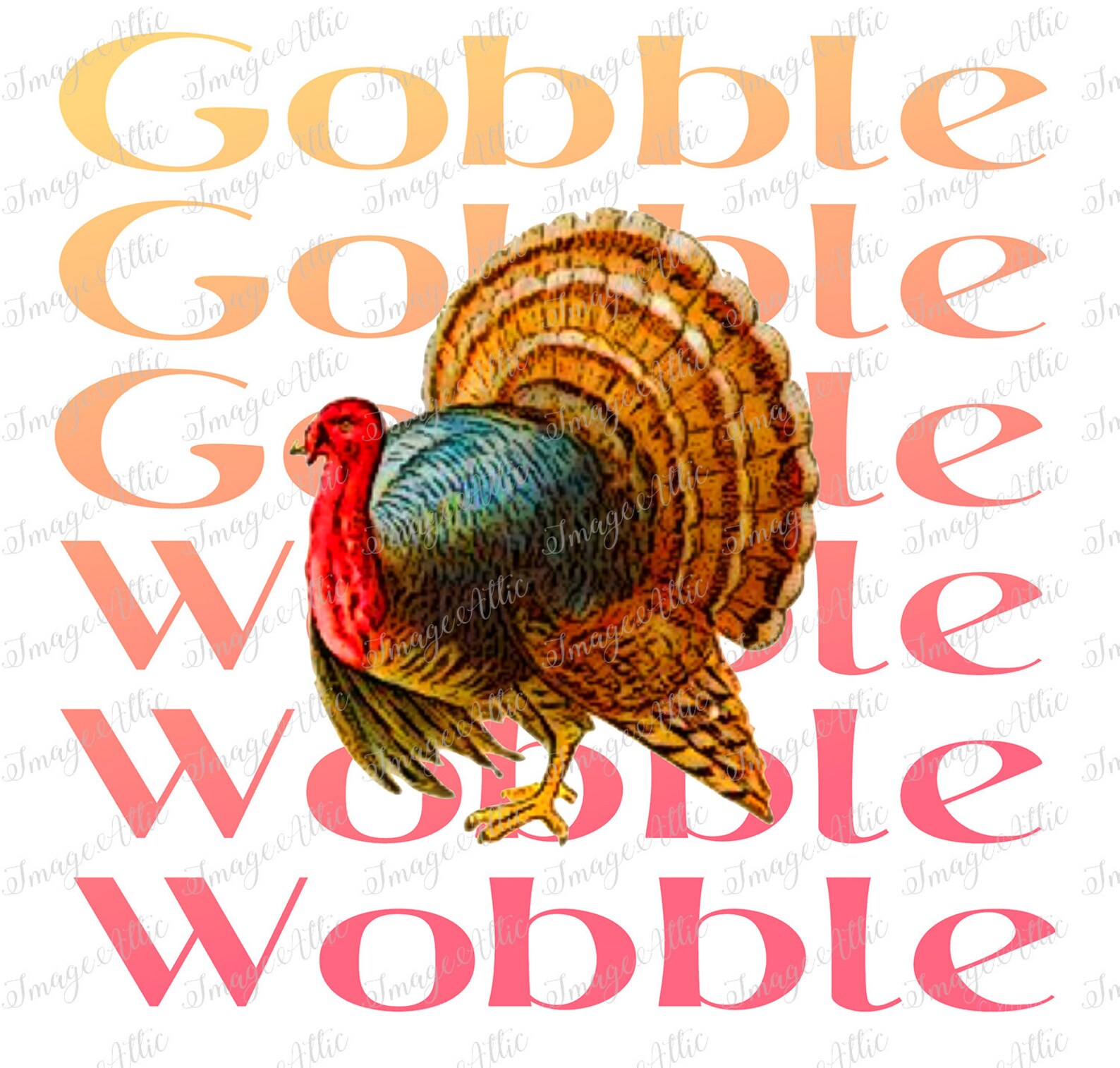 Gobble Gobble Wobble Wobble - - Turkey - Waterslide Decal - Clear ...