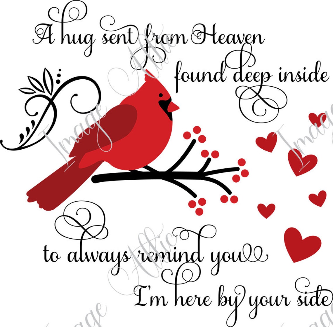 A Hug From Heaven Cardinal Memorial Waterslide Decal - Etsy