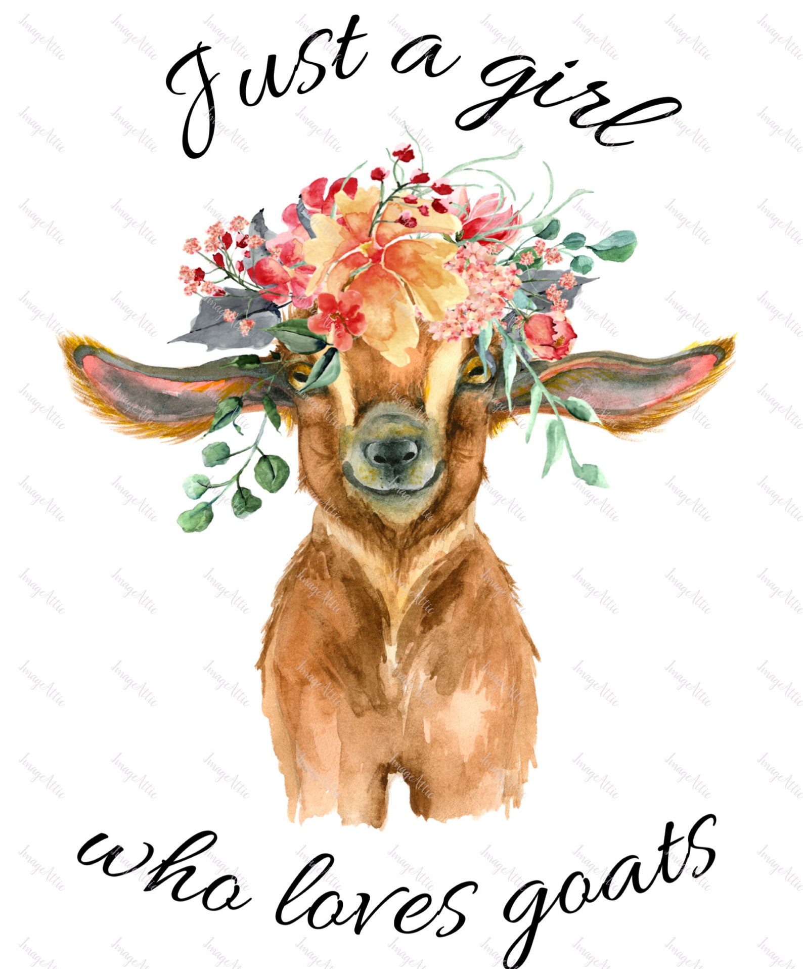 Just A Girl Who Loves Goats - Waterslide Decal - Clear - READY TO USE ...