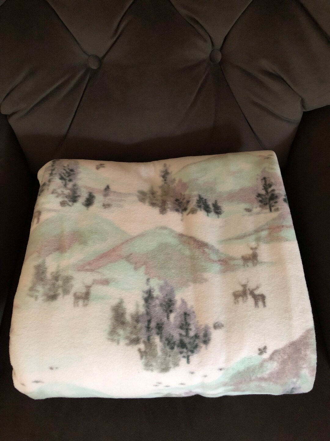 Winter Snowscape Reversible Buffalo Check Fleece Throwwarm Snowscape ...